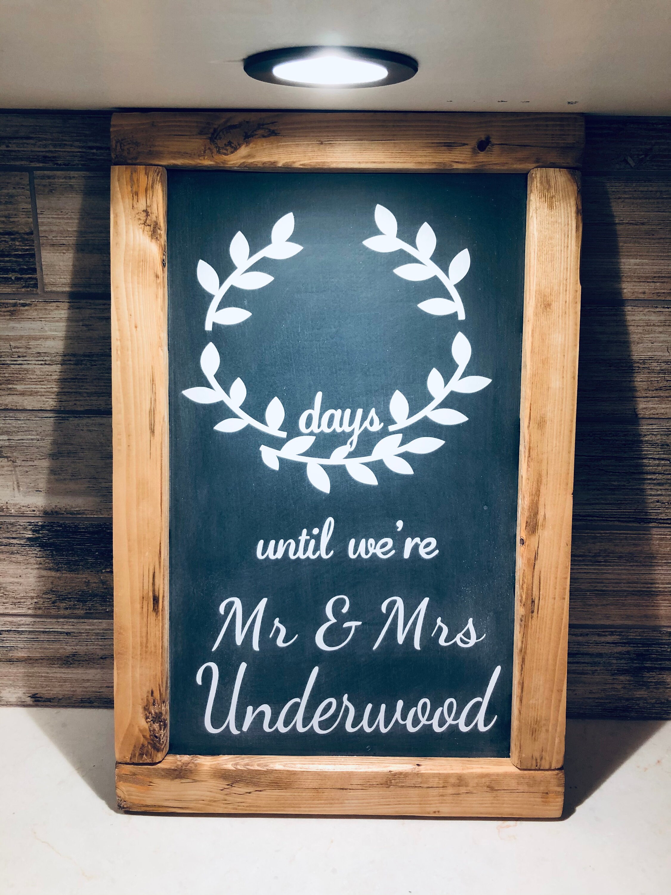 Wedding Countdown Chalkboard Sign Custom Personalized - Etsy
