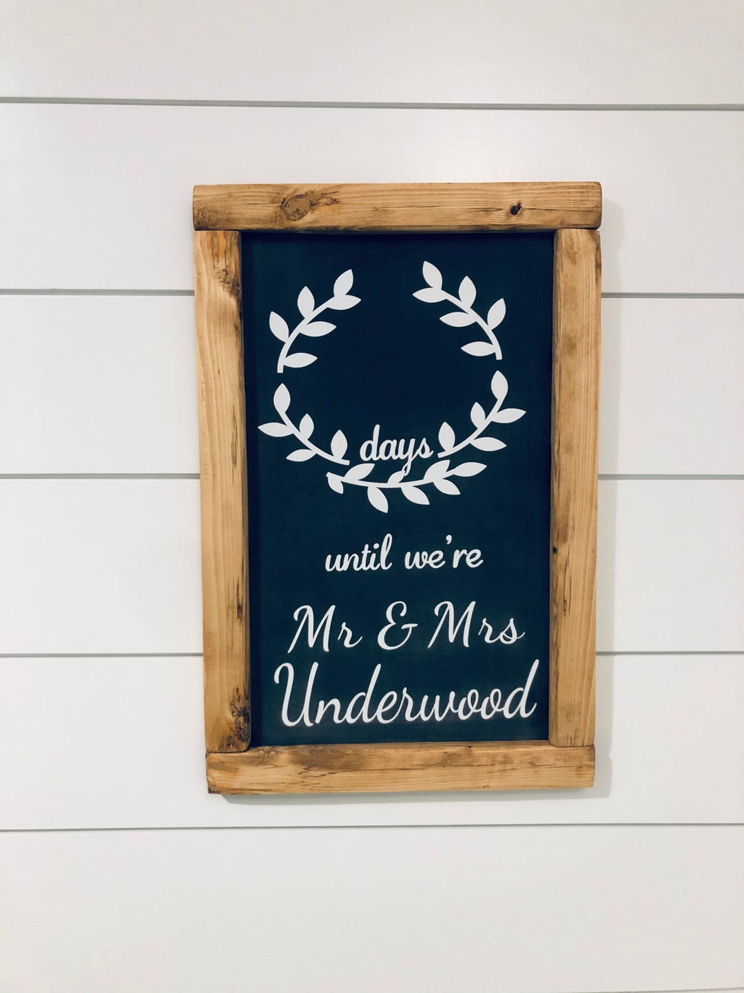 Wedding Countdown Chalkboard Sign Custom Personalized - Etsy