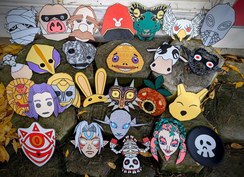 Zelda Majora's Mask Wall Art: 3D Printed Glow-in-the-dark Mask Set - Etsy