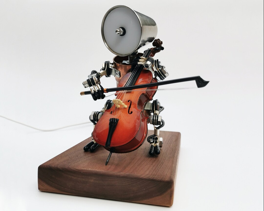 Cello Player Table Lamp|steampunk Robot Lamp|cello Player Gift|gift for ...