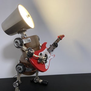 Bass Guitar Player Table Lamp|electric Bassist Desk Lamp|steampunk ...