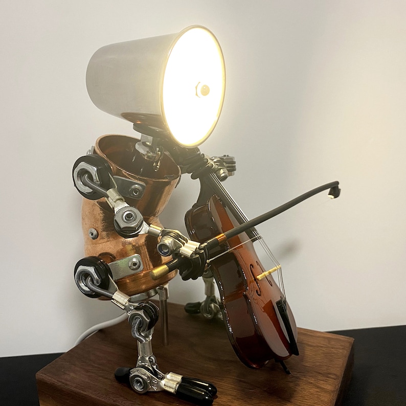 Cello Player Table Lamp|steampunk Robot Lamp|cello Player Gift|gift for ...