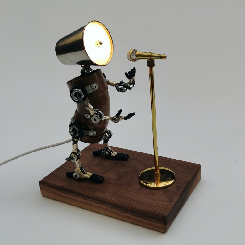 Singer Table Lamp Steampunk Robot Lamp Music Room Decor - Etsy