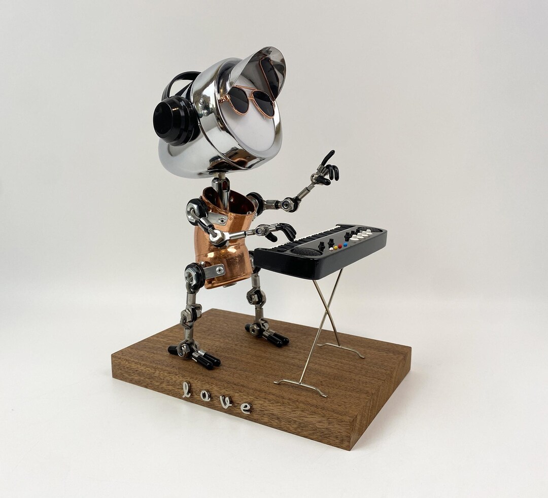 Personalized Steampunk Keyboardist Robot Sculpture Lamp | Unique All ...