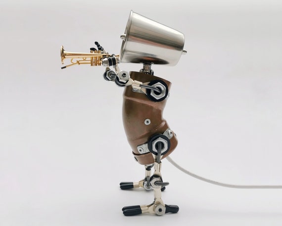 Trumpet Player Table Lampsteampunk Robot Desk Lampjazz Band - Etsy