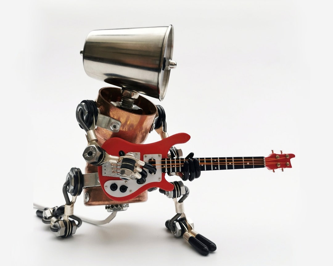 Bass Guitar Player Table Lamp|electric Bassist Desk Lamp|steampunk ...