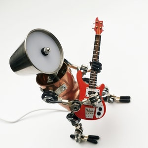 Bass Guitar Player Table Lamp|electric Bassist Desk Lamp|steampunk ...