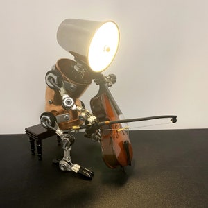 Cello Player Table Lamp|steampunk Robot Lamp|cello Player Gift|gift for ...