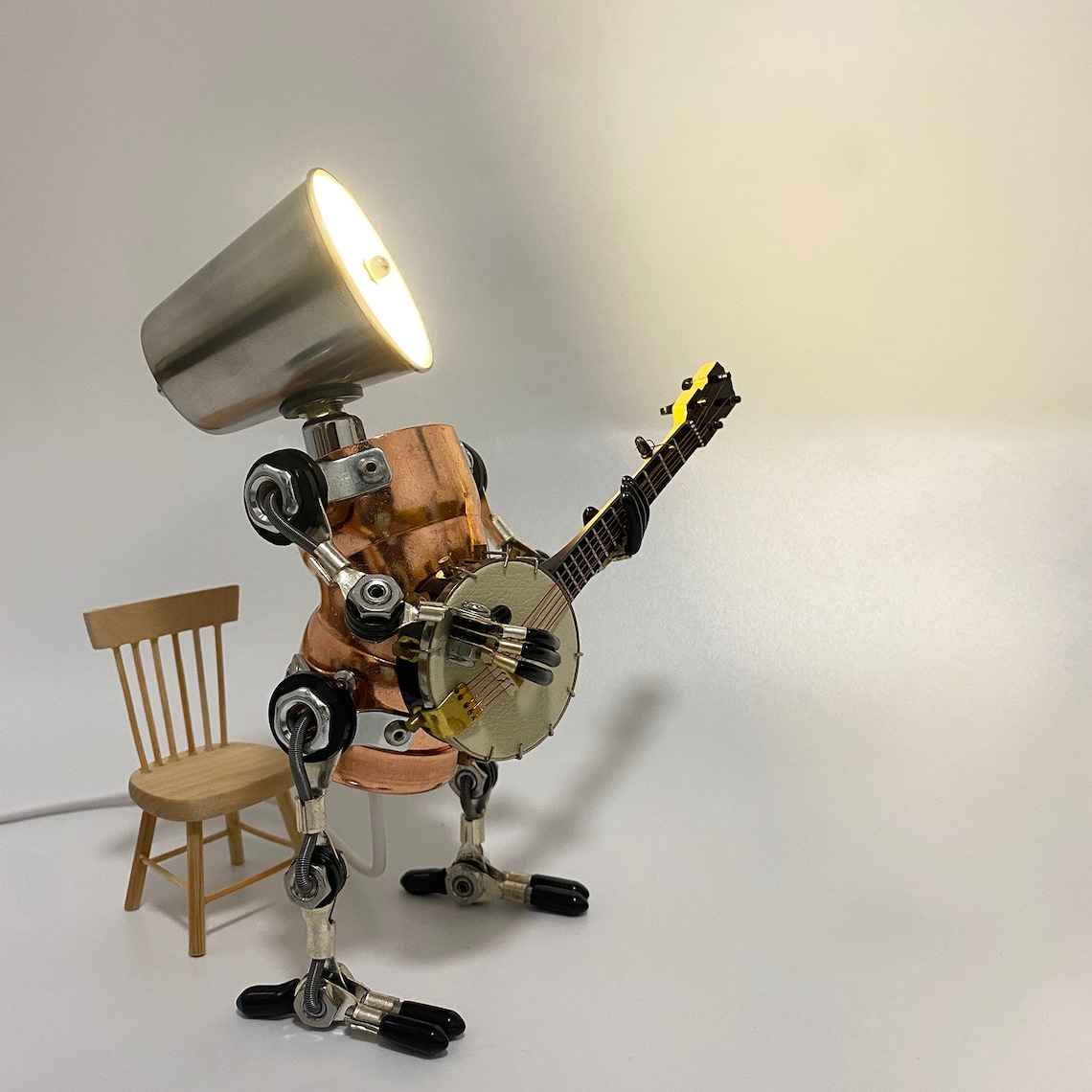 Banjo Player Lampbanjo Player Giftsteampunk Robot Lamp | Etsy