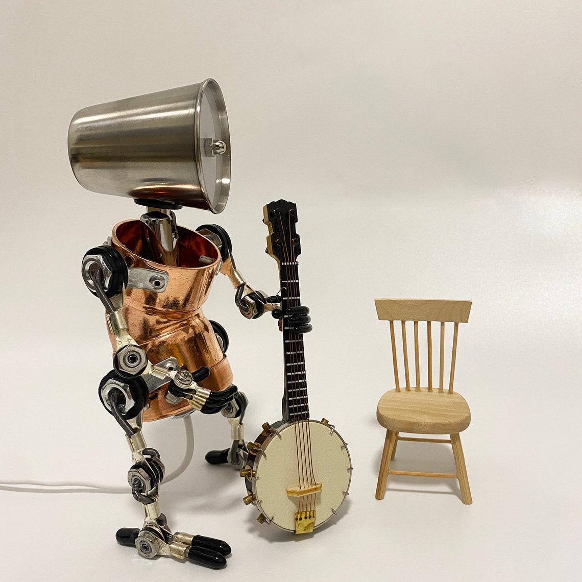 Banjo Player Lampbanjo Player Giftsteampunk Robot Lamp | Etsy