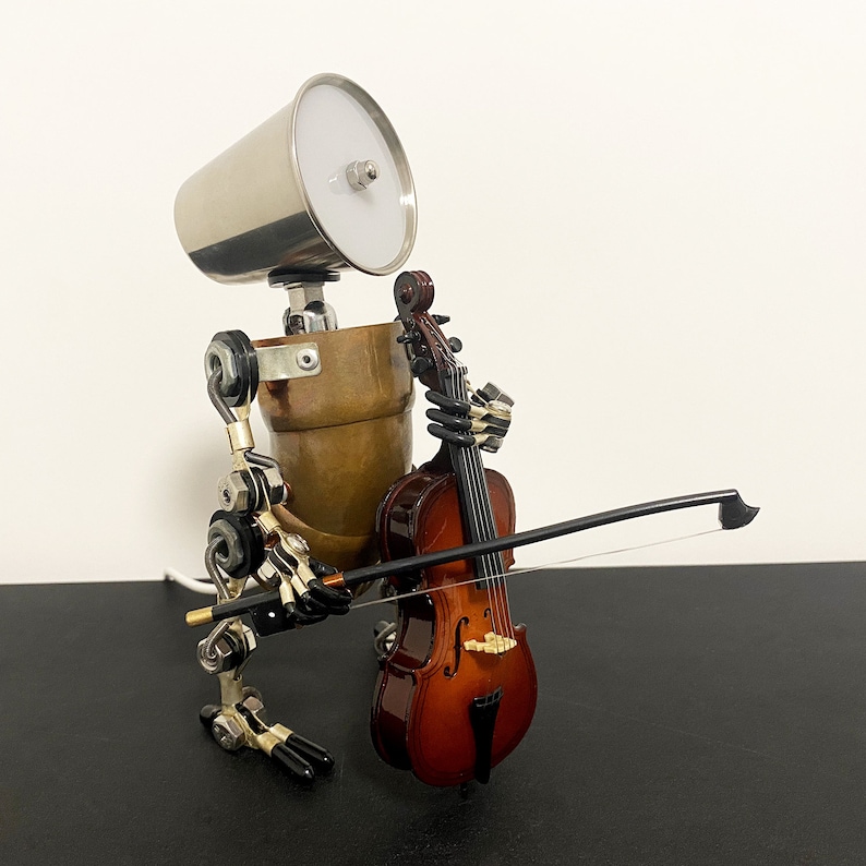 Cello Player Table Lamp|steampunk Robot Lamp|cello Player Gift|gift for ...