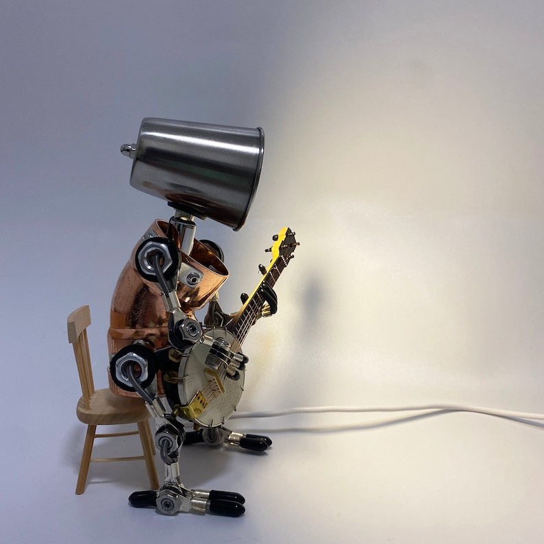 Banjo Player Lampbanjo Player Giftsteampunk Robot Lamp - Etsy