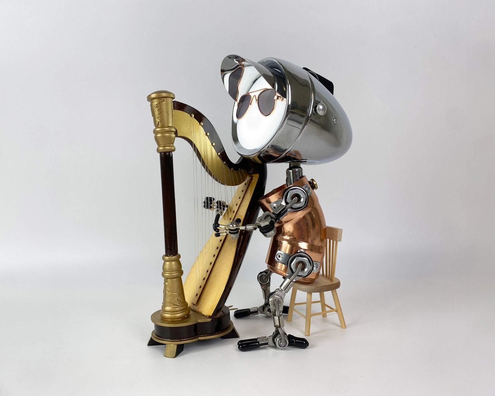 Harpist Playing the Harp Table Lamp | Harp-playing Figurine Lamp | Gift ...