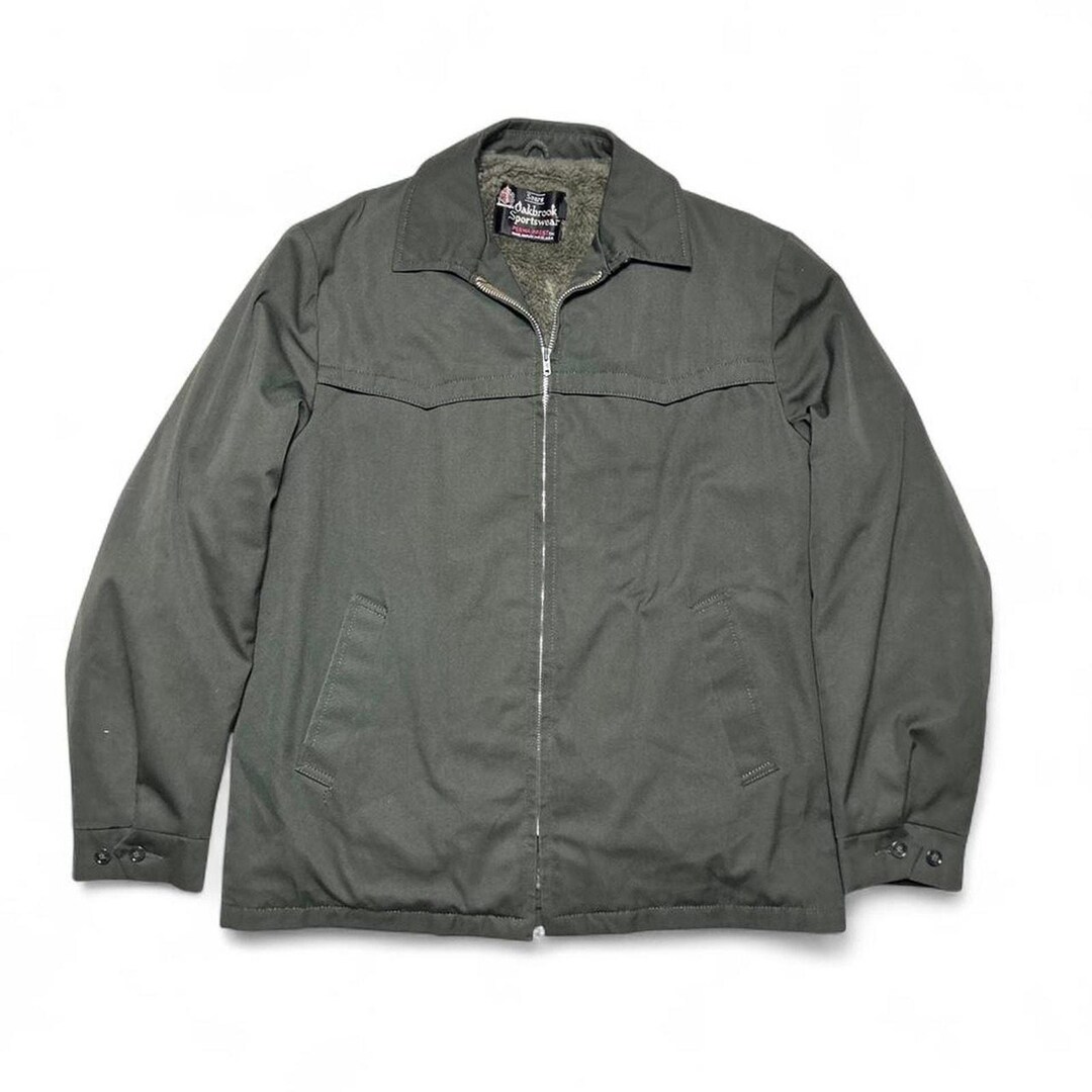 Sears Oakbrook Vintage 70s USA Made Black Harrington Bomber Jacket Coat ...