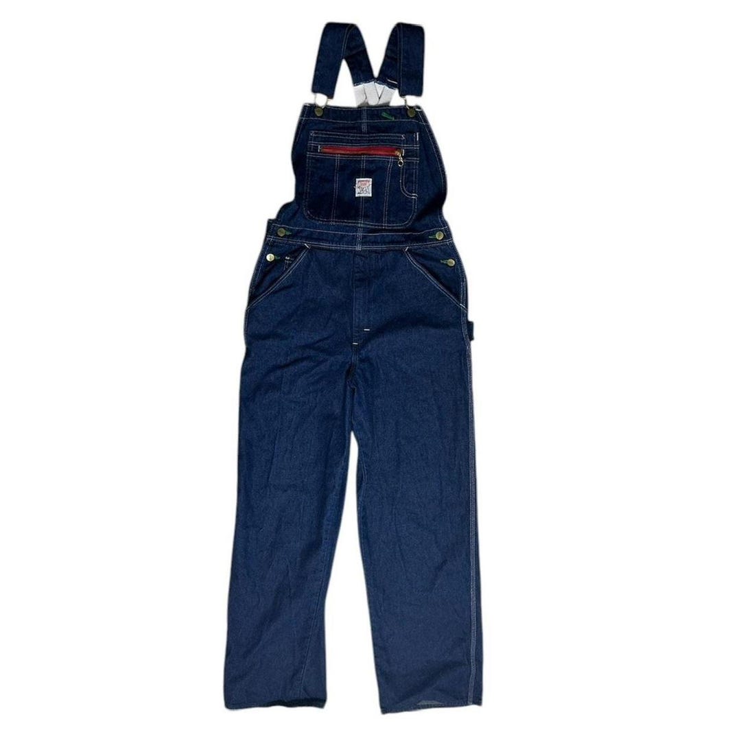 Pointer Brand Denim Workwear Low Back Overalls Dark Wash Dungarees ...