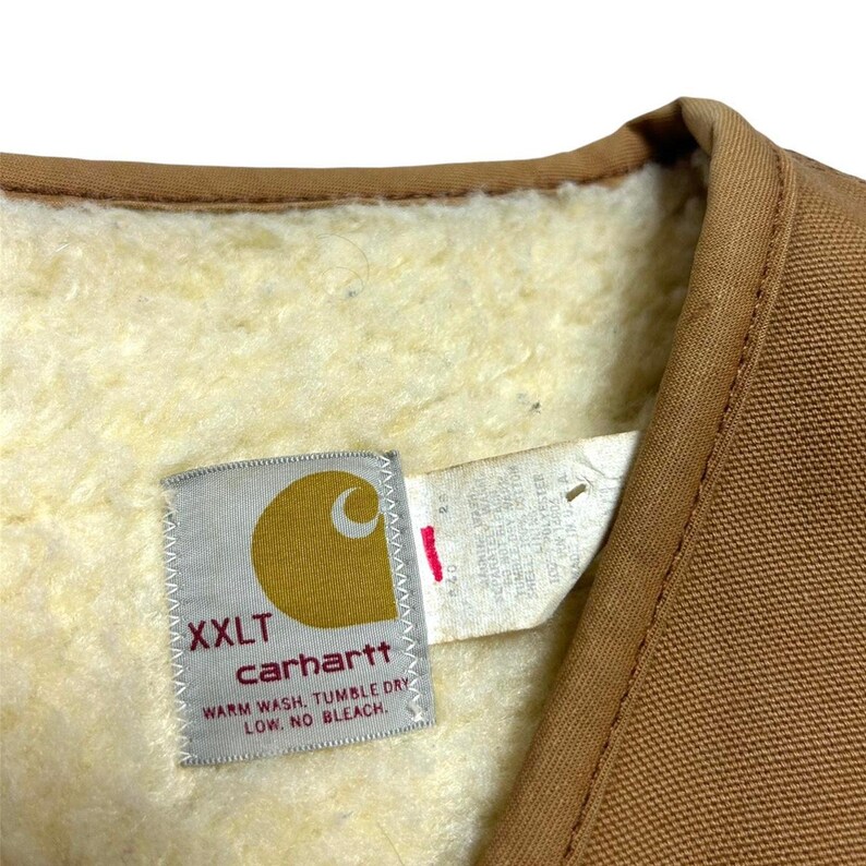 Carhartt 6SV Vintage 70s Duck Canvas Sherpa Fleece Lined USA Made Workwear Vest XXLT - Etsy