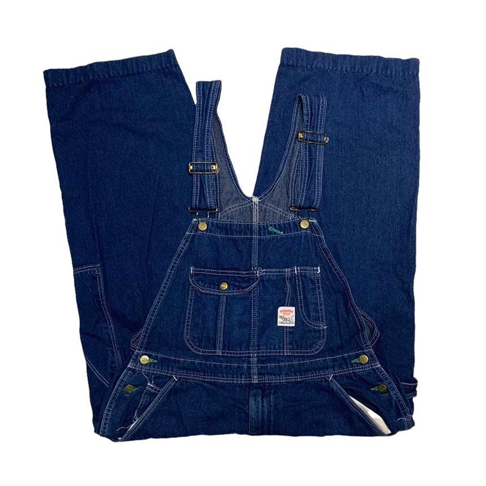 Pointer Brand Denim Workwear High Back Overalls Dark Wash Dungarees ...