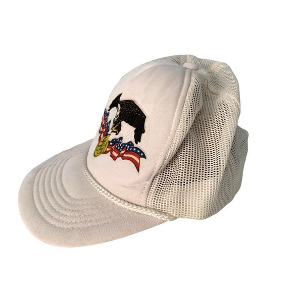 80s Vintage US Olympics Rare Eagle Trucker Rope Hat C… - Gem