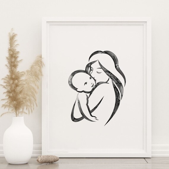 PRINTABLE Motherhood Art Mother and Baby Wall Art Mother and - Etsy ...