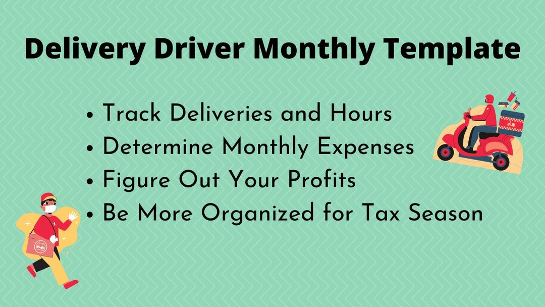 2025 Delivery Driver Monthly Income/time Log Excel Template Instant ...