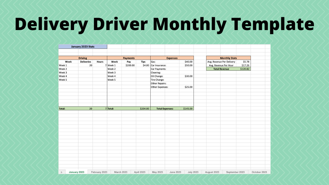 Delivery Template Excel