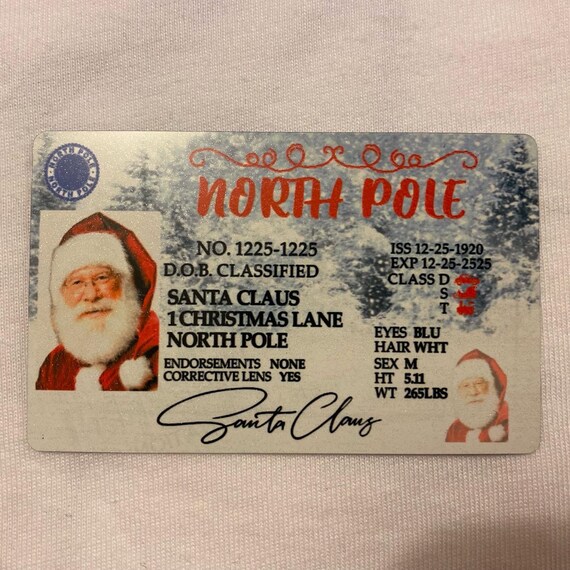 Santas Drivers License or Grinchs ID Card | Etsy