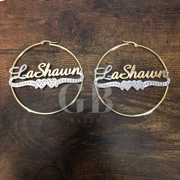 Name Hoop Earrings - Etsy