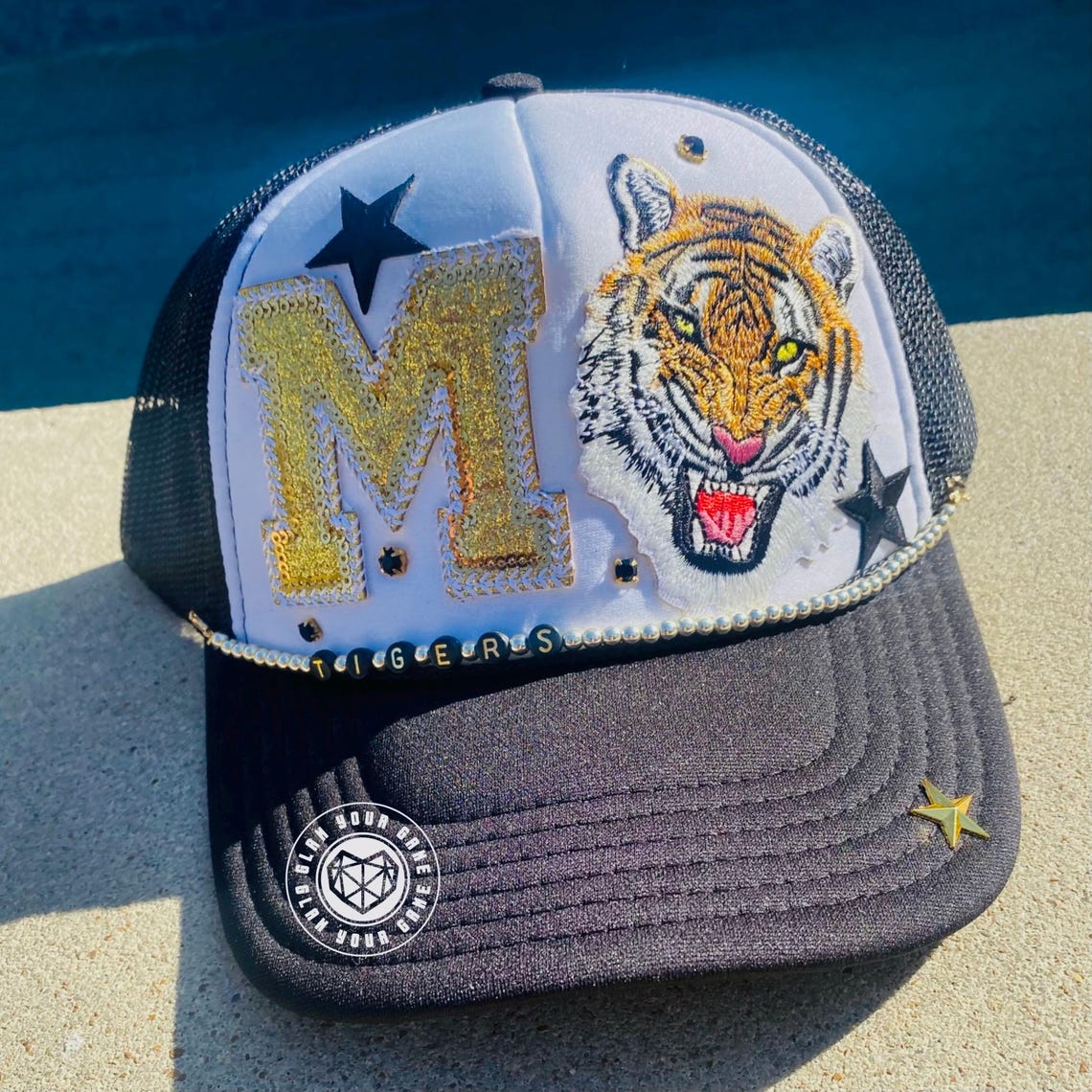 Mizzou Hat, Trucker Hat With Patches and Custom Tiger Chain, MU Hat ...