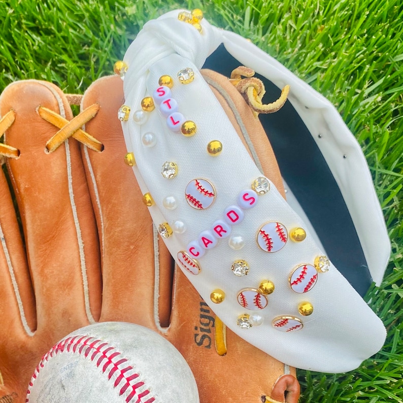 Personalized Baseball Headband, Sports Headband for Women, Girls Beaded ...