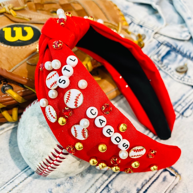Personalized Baseball Headband, Sports Headband for Women, Girls Beaded ...