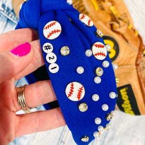 Personalized Baseball Headband, Sports Headband for Women, Girls Beaded ...
