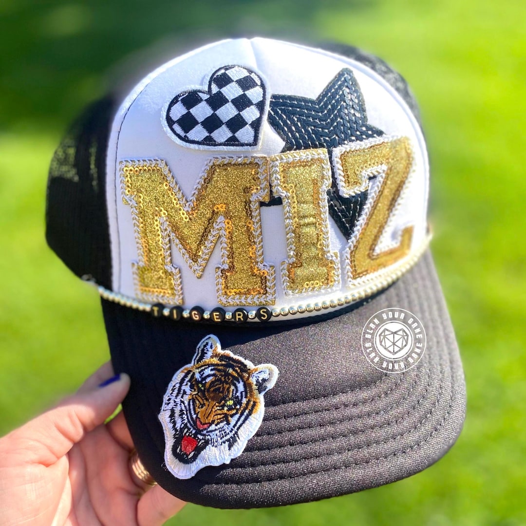 Mizzou Hat, Trucker Hat With Patches and Custom Tiger Chain, MU Hat, College Football Gift, MU ...