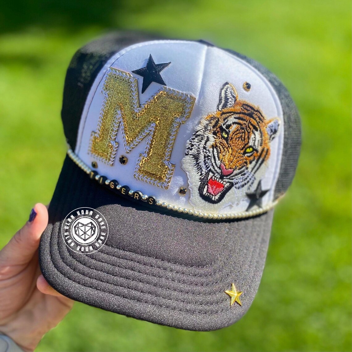 Mizzou Hat, Trucker Hat With Patches and Custom Tiger Chain, MU Hat ...