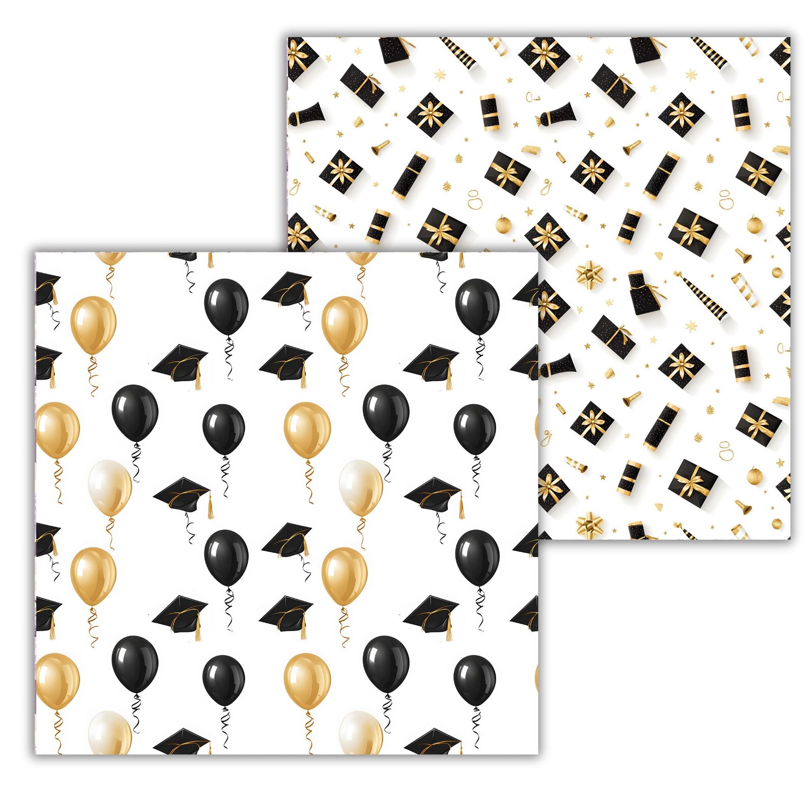 Graduation Seamless Pattern, Graduation Papers, Gold Black Patterns for ...