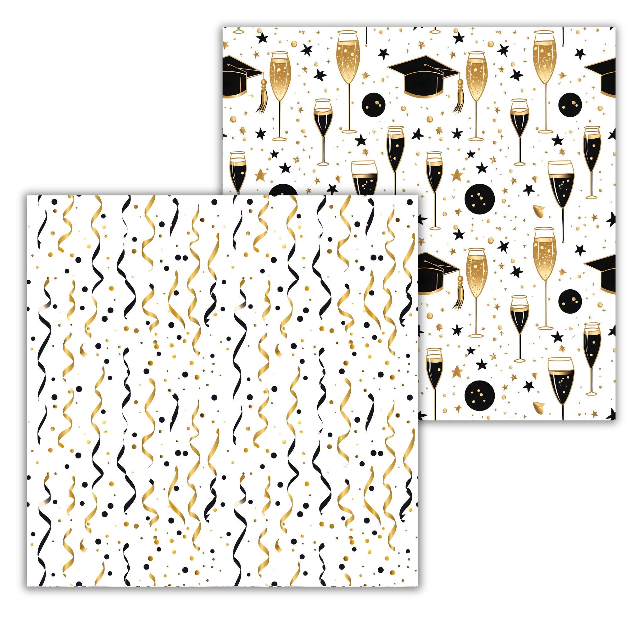 Graduation Seamless Pattern, Graduation Papers, Gold Black Patterns for ...