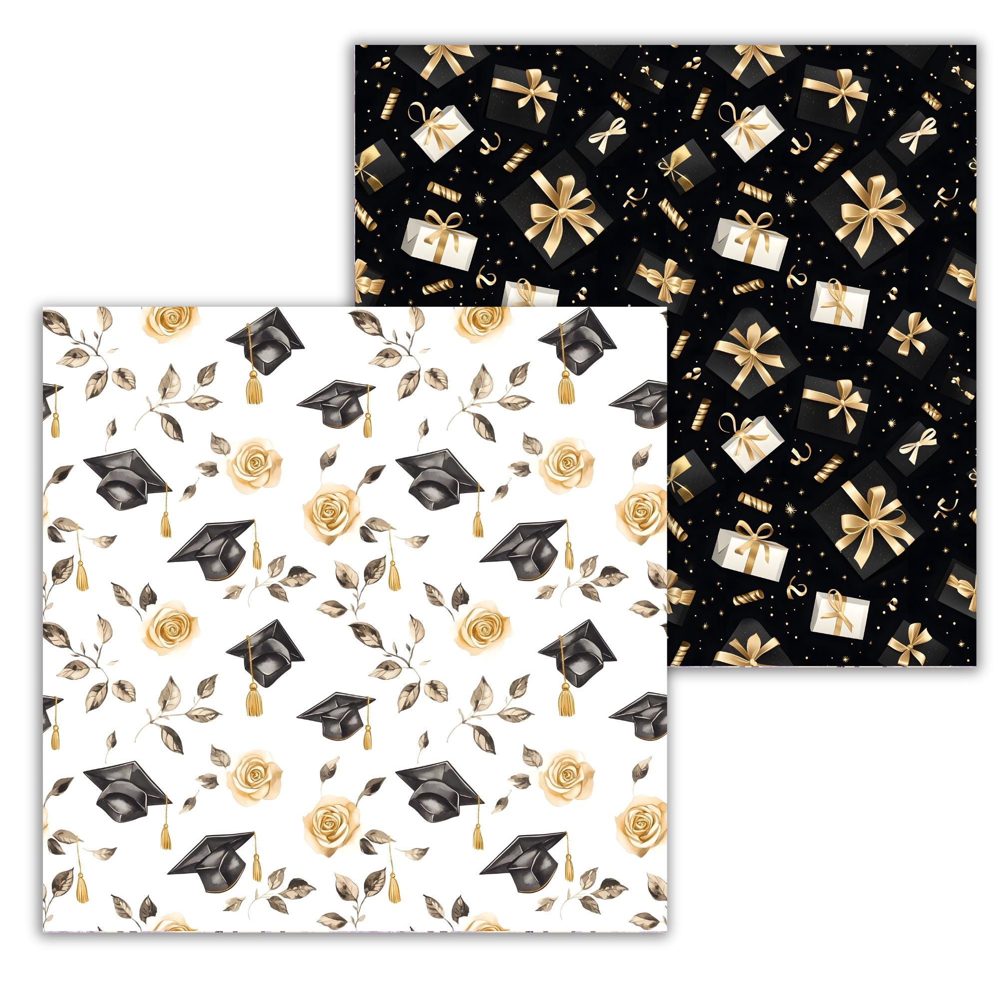 Graduation Seamless Pattern, Graduation Papers, Gold Black Patterns for ...