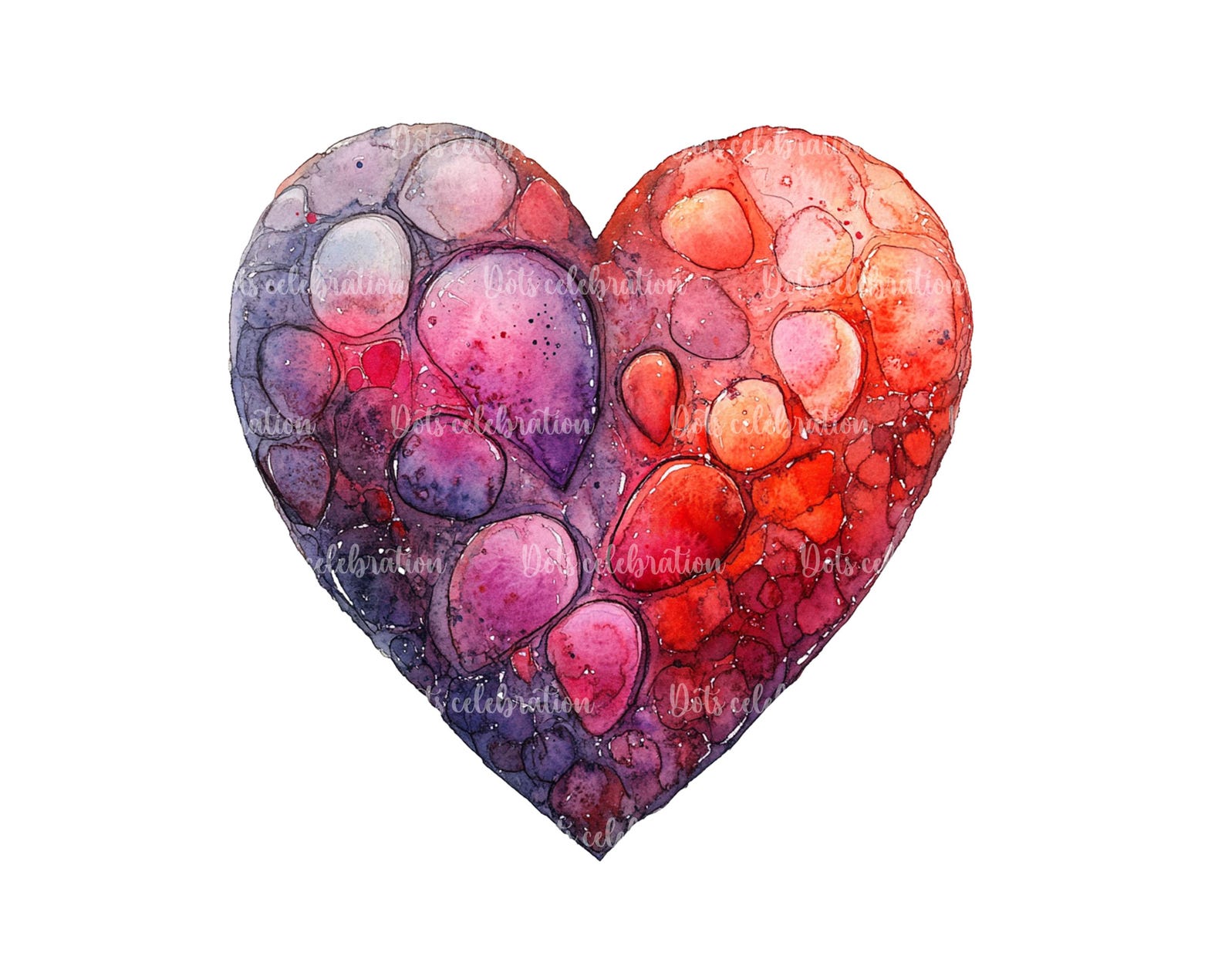 Watercolor Heart Clipart, 10 Whimsical Heart Ephemera, Valentine Junk ...