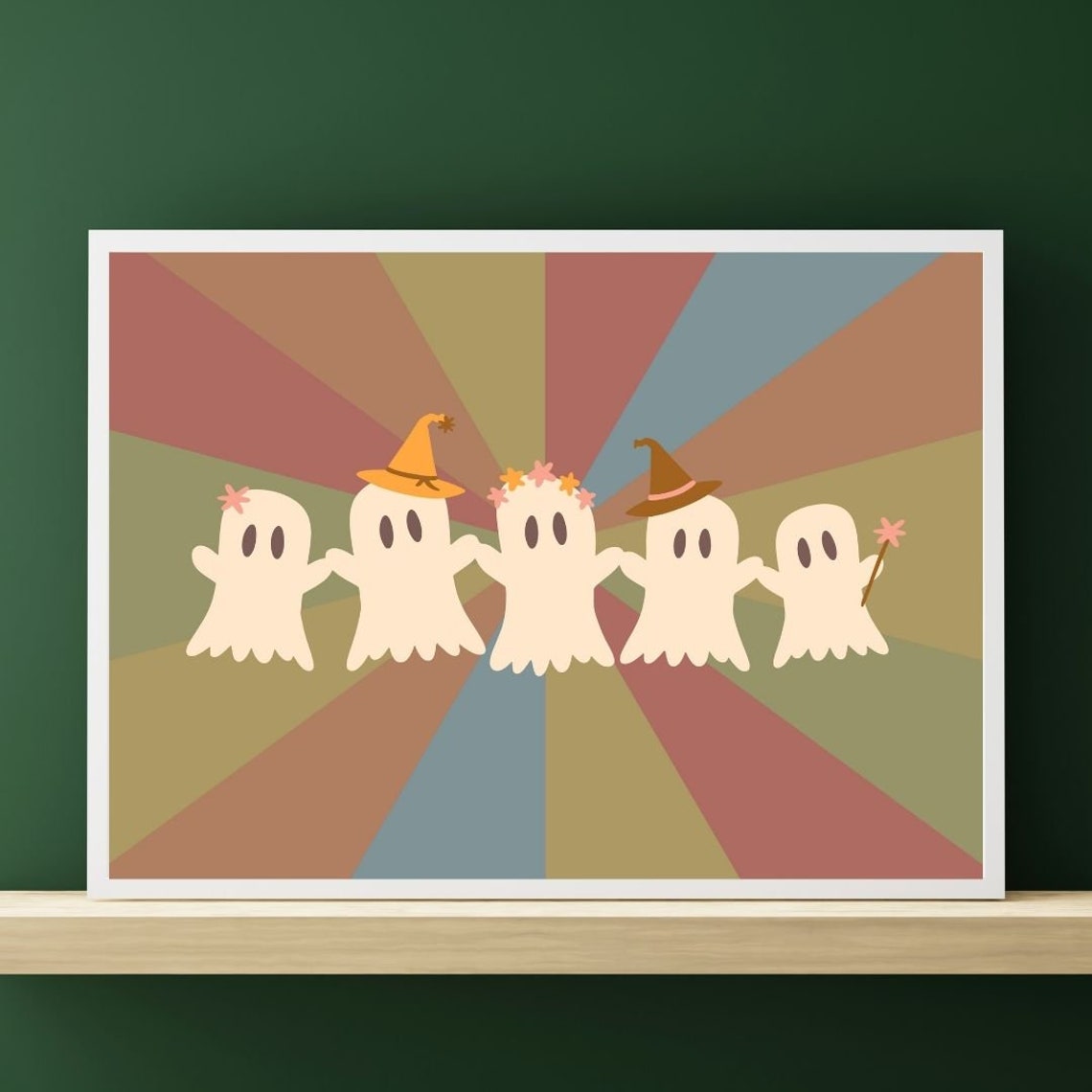 Digital File Printable Art, Cute Ghosts Trendy Wall Art Halloween ...