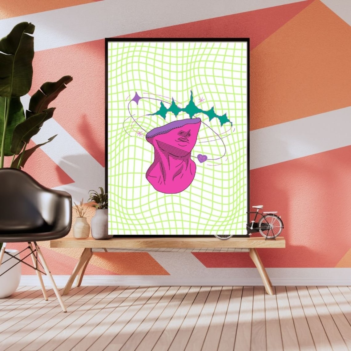 Digital File Printable Art, Atomic Bust Trendy Wall Art 80s Poster ...
