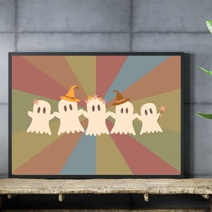 Digital File Printable Art, Cute Ghosts Trendy Wall Art Halloween ...