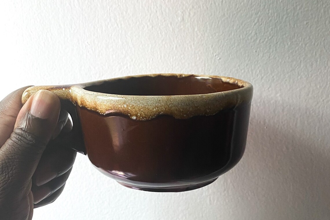 Retro Drip Glaze Mugs Mid Mod Coffee Mugs Set of 2 Vintage - Etsy