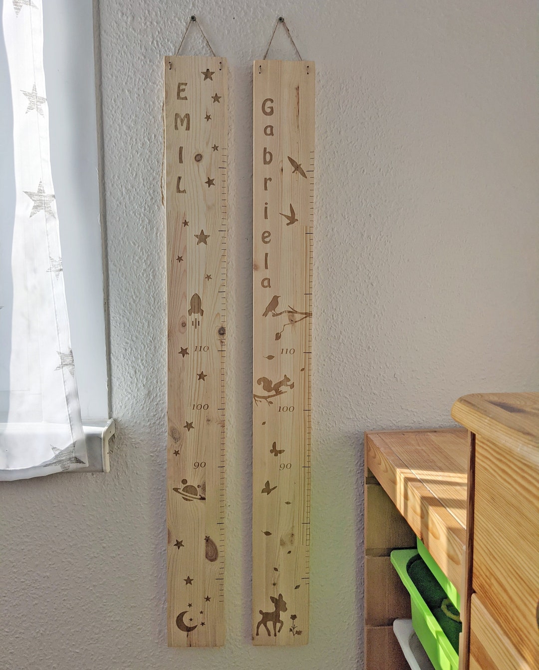 Wooden Measuring Stick for Children, Personalized With Name, Children's ...