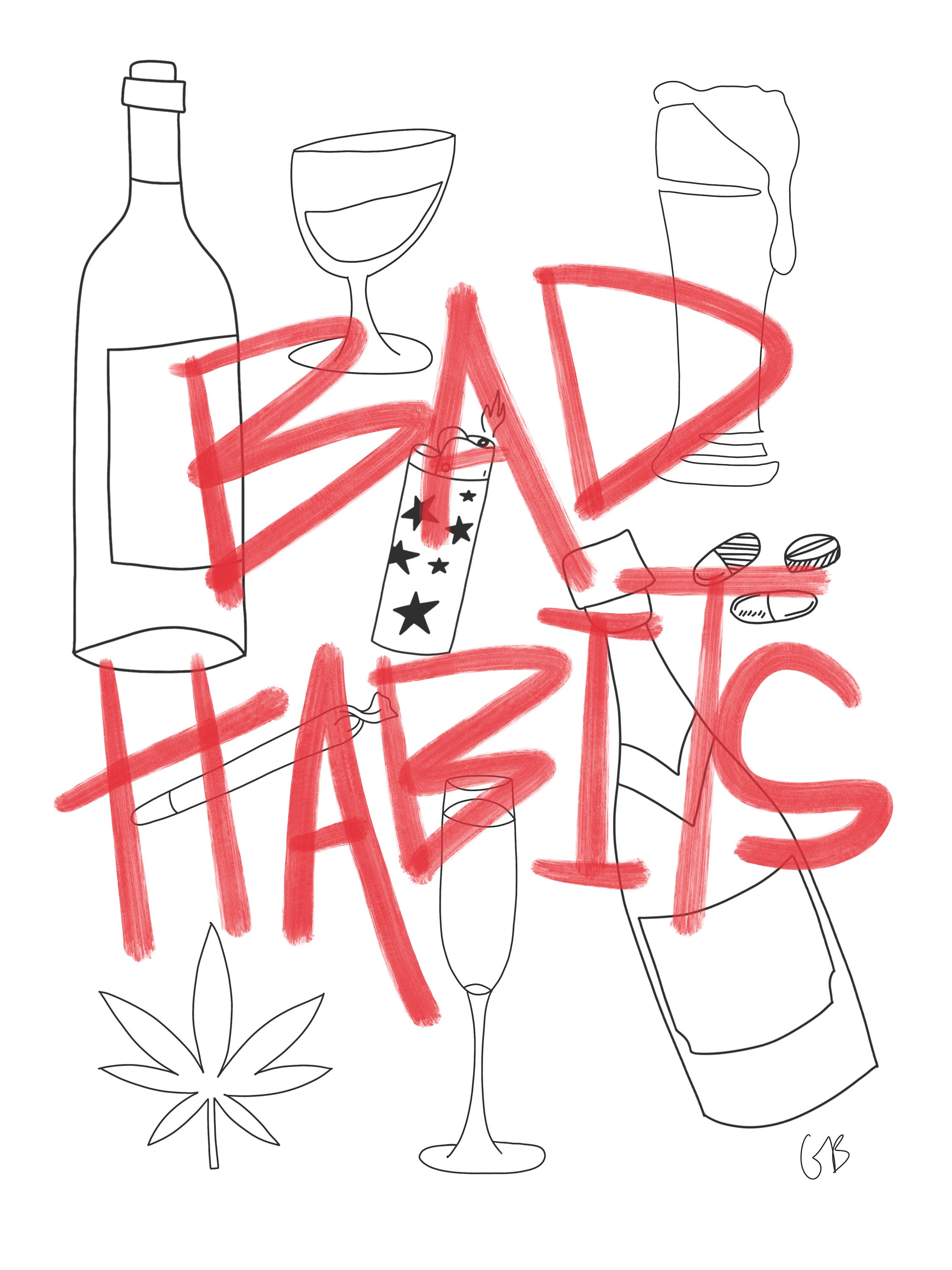 Bad Habits Art Print | Digital Download - Etsy