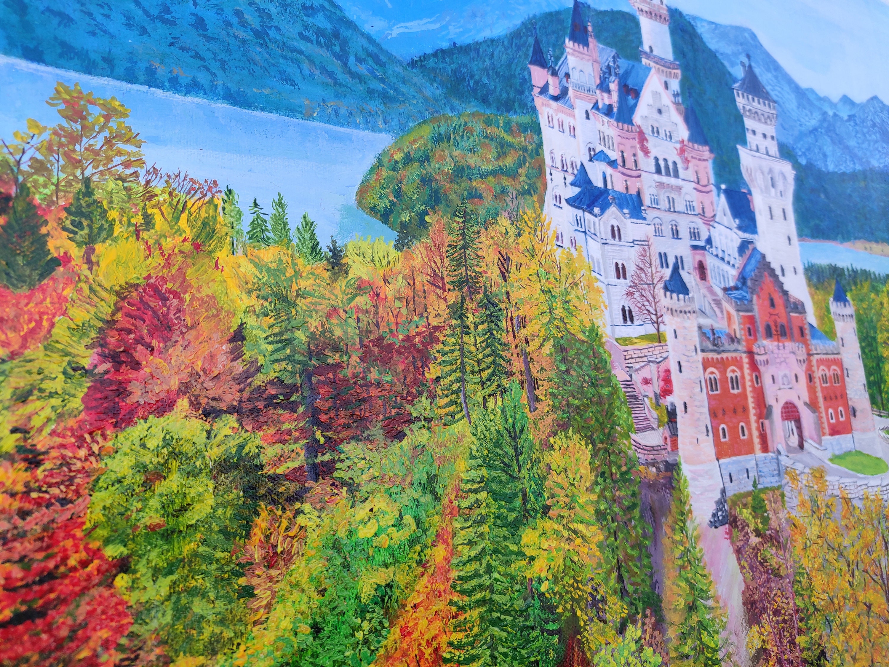 Neuschwanstein Castle Painting/original Acrylic Painting/fortress ...