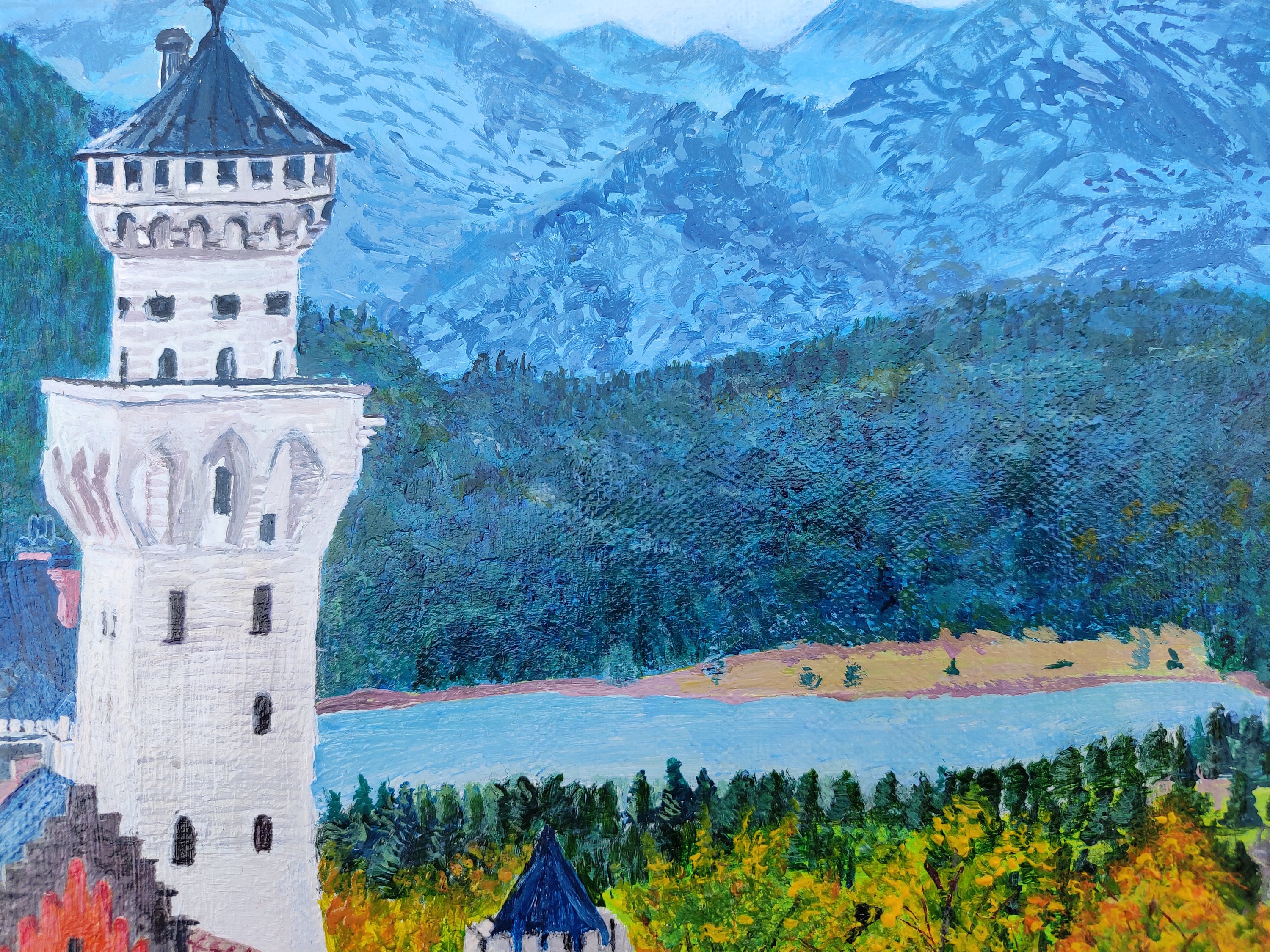 Neuschwanstein Castle Painting/original Acrylic Painting/fortress ...
