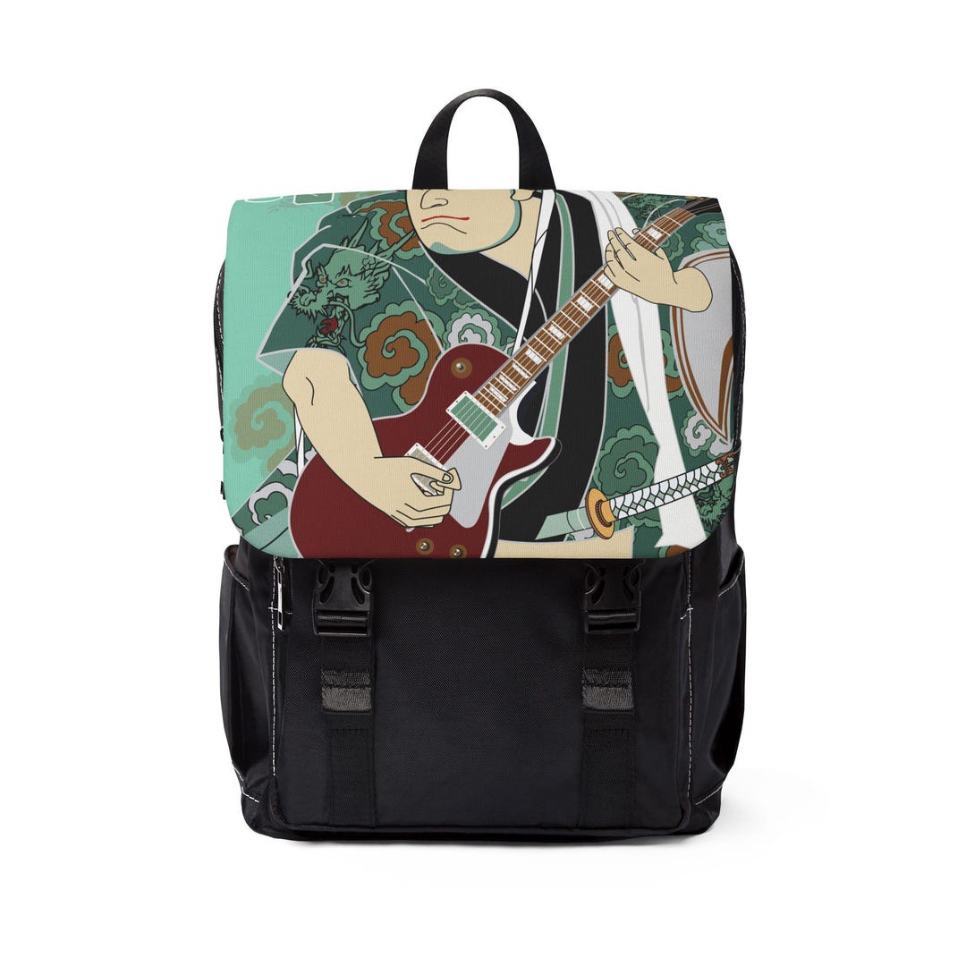 Samurai Guitarist Unisex Backpack, Travel Daypack, Music Lover Bag ...