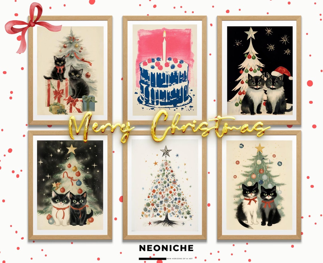 6 Christmas Printables Set L Classic Christmas Prints | Christmas Decor ...