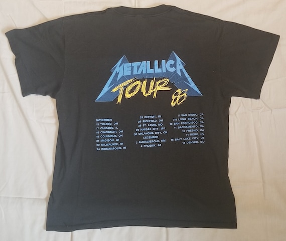 Vintage Metallica And Justice For All Tour 88 Concert Tshirt Etsy Polska