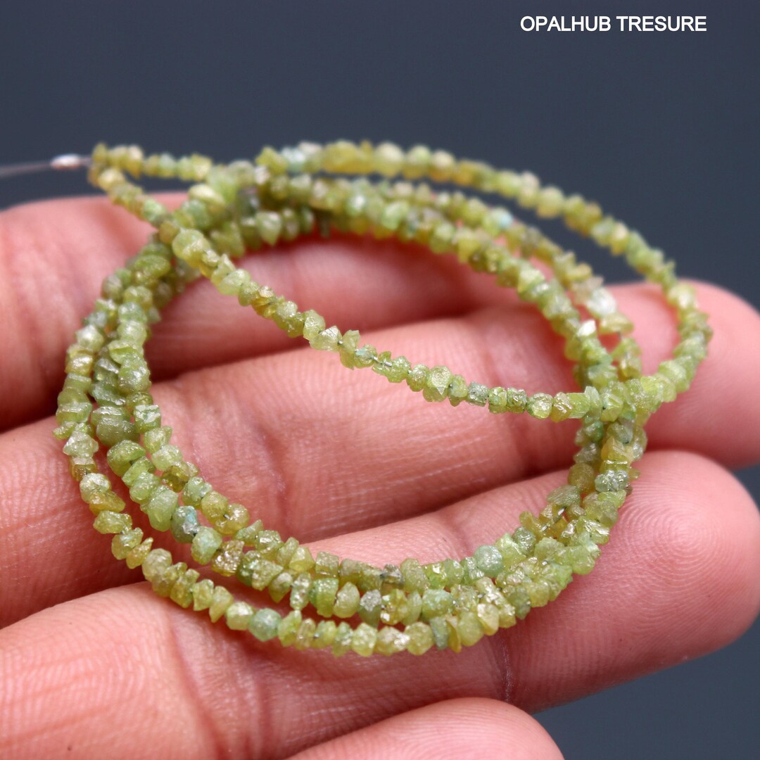 AAA Natural Green Diamond Uncut Beads Raw Diamond Beads Green Rough ...