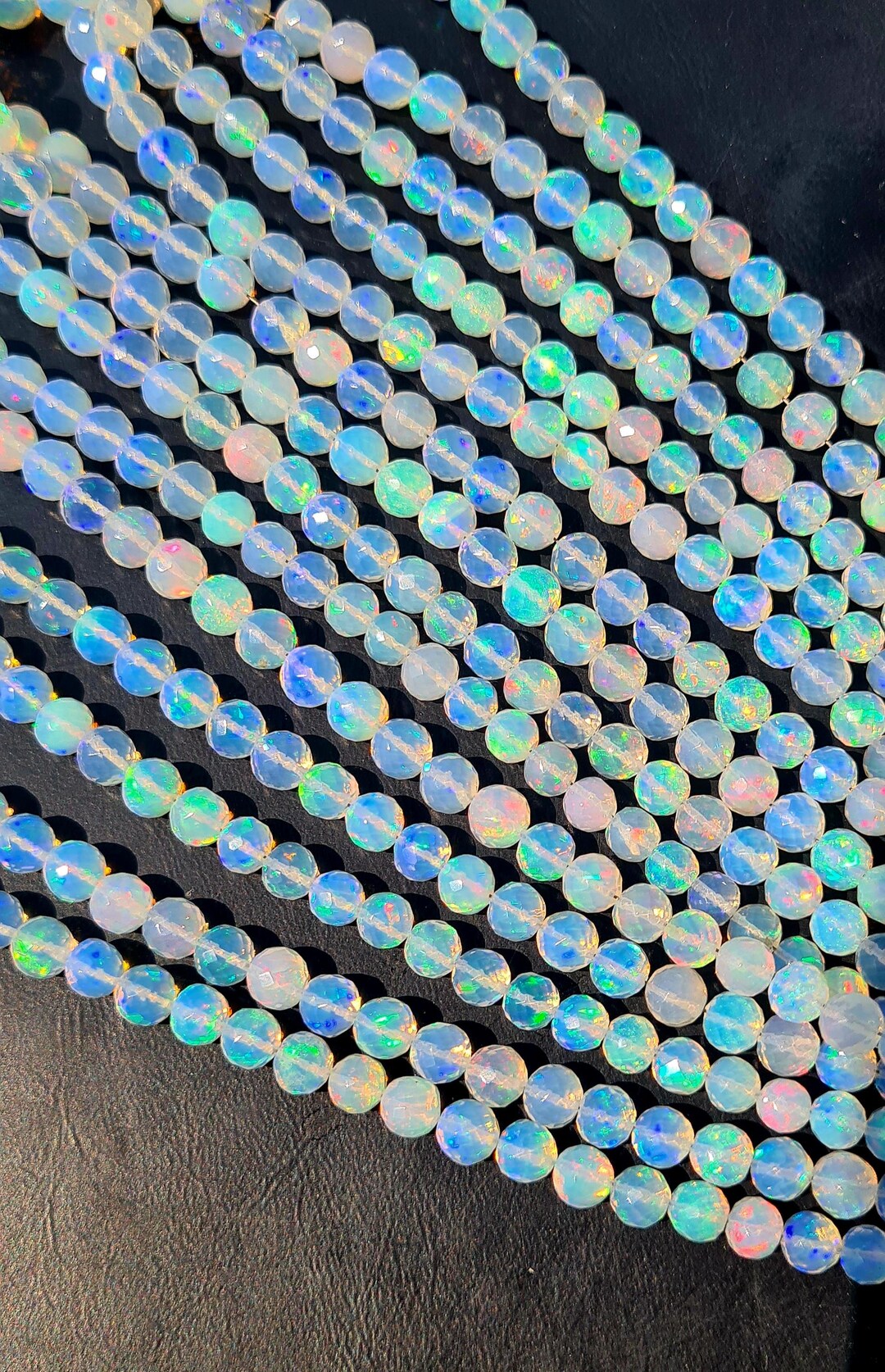 Top Quaility Opal Balls Galaxy Fire Opal Beads Size 3X5.5 MM Faceted ...